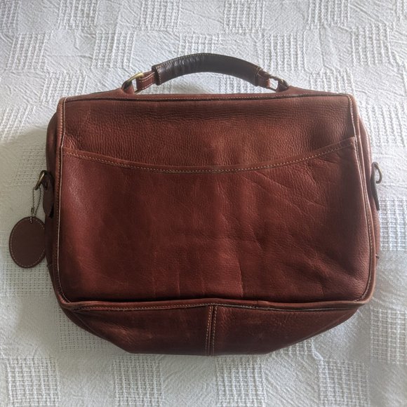Levenger | Bags | Levenger Leather Clipper Briefcase Small Cognac ...